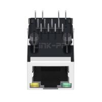 China LPJ1011BBNL 100 Base-T Single Port RJ45 Jack with Transformer Tab Up Green/Yellow Led for sale