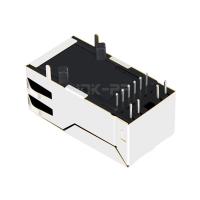 China LPJK0005AWNL 10/100 Base-T Tab Up 1x1 Port Magnetic RJ45 Connector Green/Green Led for sale
