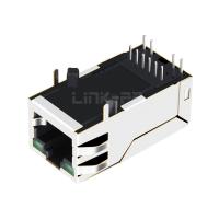 China LPJK0005AWNL 10/100 Base-T Tab Up 1x1 Port Magnetic RJ45 Connector Green/Green Led for sale