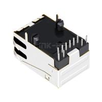 China LPJ9011KONL 10/100 Base-T Single Port RJ45 Connector Module Tab Up Orange&Green/Yellow Led for sale