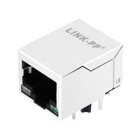 China LPJ4092H7NL 10/100 Base-T Magnetics Jack RJ45 Female Connector Tab Down Yellow&Green/Green Leds for sale