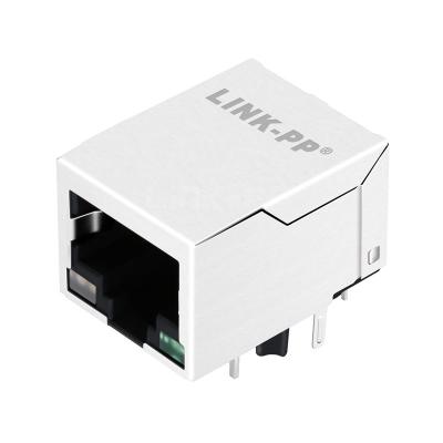 China LPJ4092H7NL 10/100 Base-T Magnetics Jack RJ45 Female Connector Tab Down Yellow&Green/Green Leds for sale
