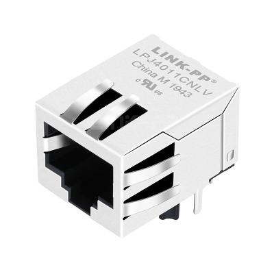 China Halo HFJ11-E2450ERL1 Compatible LINK-PP LPJ4011CNLV RJ45 Connector with 10/100 Base-T Integrated Magnetics Tab Down Without Leds for sale