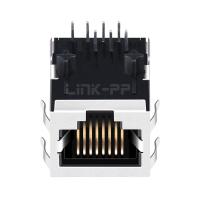 China Halo HFJ11-E2450ERL1 Compatible LINK-PP LPJ4011CNLV RJ45 Connector with 10/100 Base-T Integrated Magnetics Tab Down Without Leds for sale