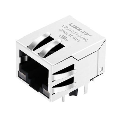 China LPJ4011G4NL 10/100 Base-T RJ45 Jack Connector Single Port Tab Down Green&Yellow/Green&Yellow Leds for sale