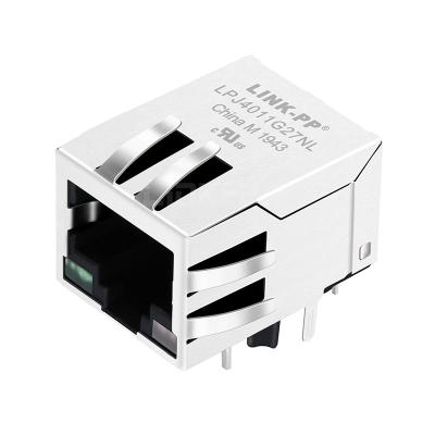 China Halo HFJ11-E2450E-L17RL Compatible LINK-PP LPJ4011G27NL 10/100 Base-T RJ45 MagJack Tab Down Green/Orange&Green Leds for sale