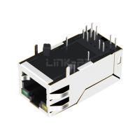 China LPJK1014AGNL 10/100 Base-T RJ45 Magnetic Jack With POE 1x1 Port Tab Up Yellow/Green Led for sale