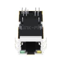 China LPJK1014AGNL 10/100 Base-T RJ45 Magnetic Jack With POE 1x1 Port Tab Up Yellow/Green Led for sale