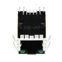 China LPJ2011KWNL 10/100 Base-T Single Port Integrated Magnetic RJ45 Jack Tab Up Green/Green Led for sale