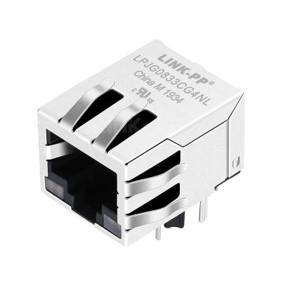 China Tyco 1840475 Compatible LINK-PP LPJG0833CG4NL 100/1000 Base-T Tab Down Green&Yellow/Green&Yellow Led Single Port Integrated RJ-45 Connector for sale