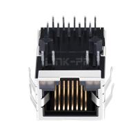 China Tyco 1840475-6 Compatible LINK-PP LPJG0833G4NL 100/1000 Base-T Tab Down G&Y/G&Y Led One Port Shielded RJ45 PCB Connector for sale