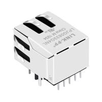 China Tyco 1840475-6 Compatible LINK-PP LPJG0833G4NL 100/1000 Base-T Tab Down G&Y/G&Y Led One Port Shielded RJ45 PCB Connector for sale