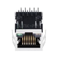 China Pulse JXKM-0013NL Compatible LINK-PP LPJG4811G7NL 100/1000 Base-T Tab Down G&Y/G Led 1 Port Panel Mount Shielded RJ45 Through Connector for sale