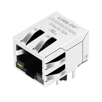 China YDS 59G-75YDD3LZ2NL Compatible LINK-PP LPJG4852E90NL 100/1000 Base-T Tab Down Yellow/Orange&Green Led 1x1 Port Shielded Connector RJ45 Jack for sale
