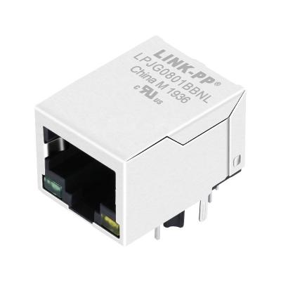 China Bothhand LA1S109-43 LF Compatible LINK-PP LPJG0801BBNL Tab Down Green/Yellow Led 1x1 Port Gigabit Ethernet RJ45 Modules for sale