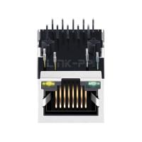 China Bothhand LA1S109-43 LF Compatible LINK-PP LPJG0801BBNL Tab Down Green/Yellow Led 1x1 Port Gigabit Ethernet RJ45 Modules for sale