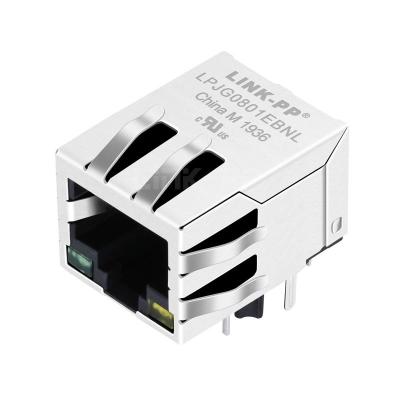 China YDS 48F-01GY2DPL2NL Compatible LINK-PP LPJG0801EBNL 100/1000 Base-T 1x1 Port Cat6 RJ45 Ethernet Jacks Tab Down Green/Yellow Led for sale