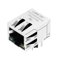 China RJGE1FA08T109V1 Compatible LINK-PP LPJG0803GENL 100/1000 Base-T Tab Down Green/Yellow Led 1x1 Port Ethernet Jack RJ-45 Socket for sale