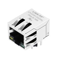 China WE 7499111121A Compatible LINK-PP LPJG0813GDNL 100/1000 Base-T Tab Down Yellow/Green Led Single Port Shielded RJ-45 Network Jacks for sale