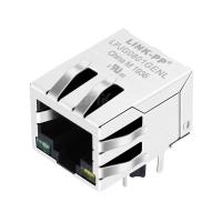 China RB1-215BAM1A Compatible LINK-PP LPJG0801GENL 100/1000 Base-T Single Port Connector RJ45 PCB Magjack Tab Down Green/Yellow Led for sale