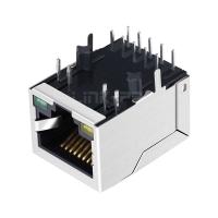China Hanrun HY911137A Compatible LINK-PP LPJG0803FDNL 100/1000 Base-T Tab Down Yellow/Green Led Single Port Shielded RJ 45 Networking for sale