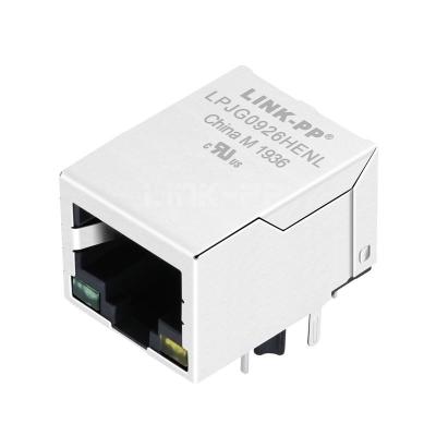 China A70-112-331N126 Compatible LINK-PP LPJG0926HENL 100/1000 Base-T RJ45 PoE+ Gigabit Magnetics Jacks Tab Down Green/Yellow Led for sale