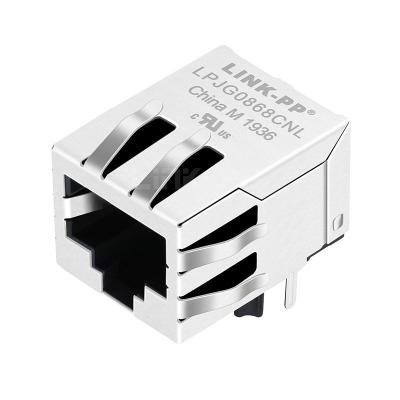 China Belfuse SI-6007-LF Compatible LINK-PP LPJG0868CNL 100/1000 Base-T Tab Down Without Led One Port RJ 45 10 Pin Connector for sale