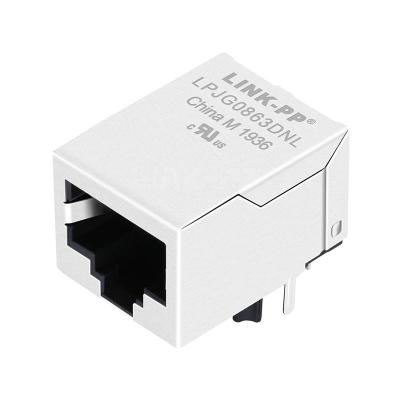 China YDS 48F-24NW4NL Compatible LINK-PP LPJG0863DNL 100/1000 Base-T RJ45 Ethernet Magjack Tab Down Without Led Single Port for sale