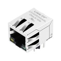 China Tyco 6605444 Compatible LINK-PP LPJG0833GANL 100/1000 Base-T Tab Down Yellow/Green Led 1 Port PCB Connector RJ-45 Magjack for sale
