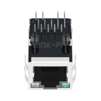 China Belfuse SI-51030-F Compatible LINK-PP LPJG17332A8NL 100/1000 Base-T Tab Up Green/Yellow&Green Led Single Port Shielded PCB RJ45 Connections for sale