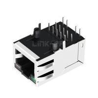 China Belfuse SI-51030-F Compatible LINK-PP LPJG17332A8NL 100/1000 Base-T Tab Up Green/Yellow&Green Led Single Port Shielded PCB RJ45 Connections for sale
