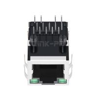 China Tyco 1840750-7 Compatible LINK-PP LPJG17366AWNL 100/1000 Base-T Single Port Ethernet RJ45 Connector Tab Up Green/Green Led for sale