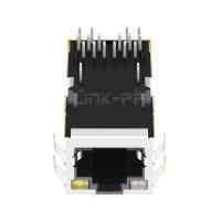 China Belfuse 0826-1X1T-HS-F Compatible LINK-PP LPJK6078AONL 100/1000 Base-T Single Port RJ45 Female Connector With 100W PoE+ Tab Up Orange&Green/Yellow Led for sale