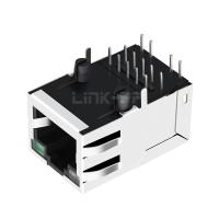 China Hanrun HY971161C Compatible LINK-PP LPJG17301A9NL 100/1000 Base-T Tab Up Yellow&Green/Green Led Single Port Modular RJ-45 Connectors for sale