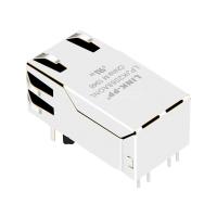 China WE 7499511611A Compatible LINK-PP LPJK2068AONL 100/1000 Base-T Tab Up Orange&Green/Yellow Led 1x1 Port Cat6 Magnetic POE+ RJ45 Modular Jacks for sale