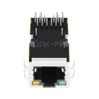 China Pulse JK0-0145NL Compatible LINK-PP LPJK1045AHNL 100/1000 Base-T Tab Up Green/Yellow Led 1x1 Port POE Connector RJ 45 Magnetic for sale