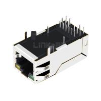 China Pulse JK0-0145NL Compatible LINK-PP LPJK1045AHNL 100/1000 Base-T Tab Up Green/Yellow Led 1x1 Port POE Connector RJ 45 Magnetic for sale