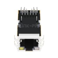 China BelFuse 0826-1X1T-80 Compatible LINK-PP LPJK1046CNL 100/1000 Base-T RJ45 PoE MagJack Tab Up Orange&Green/Yellow Led for sale