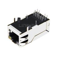 China BelFuse 0826-1X1T-80-F Compatible LINK-PP LPJK1046AONL 100/1000 Base-T Tab Up Orange&Green/Yellow Led 1x1 Port POE RJ45 ICM Connector for sale