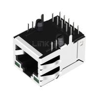 China Tyco 5-6605809-7 Compatible LINK-PP LPJG16304AFNL 100/1000 Base-T Single Port Industrial RJ45 Mag Jack Tab Up Green/Green Led for sale