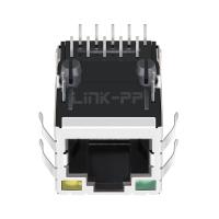 China Tyco 6605814-1 Compatible LINK-PP LPJG16314A28NL 100/1000 Base-T Single Port Shielded RJ45 Connector Module Tab Up Green/Yellow Led for sale