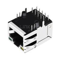 China Pulse JXD1-0015NL Compatible LINK-PP LPJG16464ADNL 100/1000 Base-T Tab Up Yellow/Green Led Single Port Shielded 8P8C Ethernet Magjack for sale