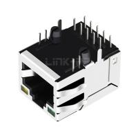 China Tyco 1840711 Compatible LINK-PP LPJG16540AENL 100/1000 Base-T Tab Up Green/Yellow Led Single Port 10 Pin RJ 45 PCB Jack for sale