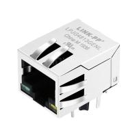 China LPJG4813GENL 10/100/1000 Base-T Single Port RJ45 Jack Connector Tab Down Green/Yellow LED for sale