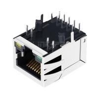 China LPJG4813GENL 10/100/1000 Base-T Single Port RJ45 Jack Connector Tab Down Green/Yellow LED for sale