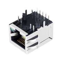 China LPJG0813GDNL 100/1000 Base-T Ethernet RJ45 Female MagJack Tab Down Yellow/Green LED for sale