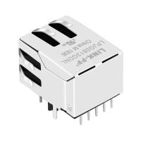 China LPJG0813GDNL 100/1000 Base-T Ethernet RJ45 Female MagJack Tab Down Yellow/Green LED for sale
