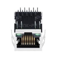 China LPJG0873GFNL 100/1000 Base-T RJ45 Female Connector With Magnetics Tab Down Green/Green LED for sale