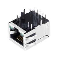 China LPJG0873GFNL 100/1000 Base-T RJ45 Female Connector With Magnetics Tab Down Green/Green LED for sale