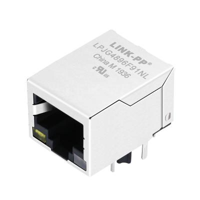 China LPJG4896F91NL 10/100/1000 Base-T Connector RJ45 Network Jack for sale